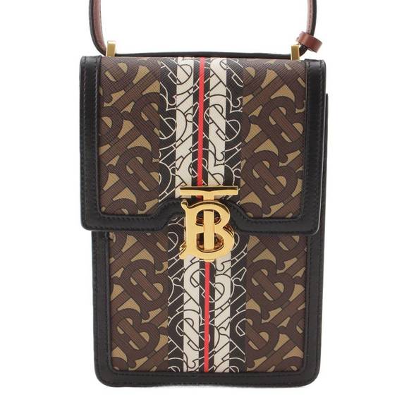 Burberry | Bags | Burberry Brown Jacquard Logo Tb Robin Shoulder Bag ...